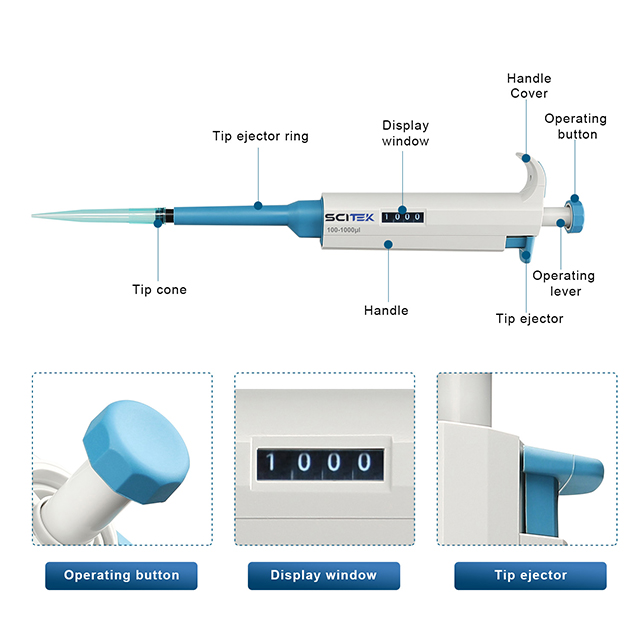 Adjustable Volume Single-channel Pipette - Scitek